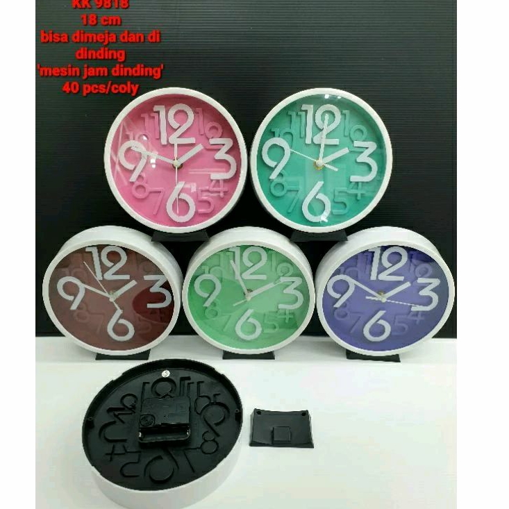 Jual Jam Dinding Warna Timbul 9818 Jam Meja Unik Jam Dinding Kikai ...