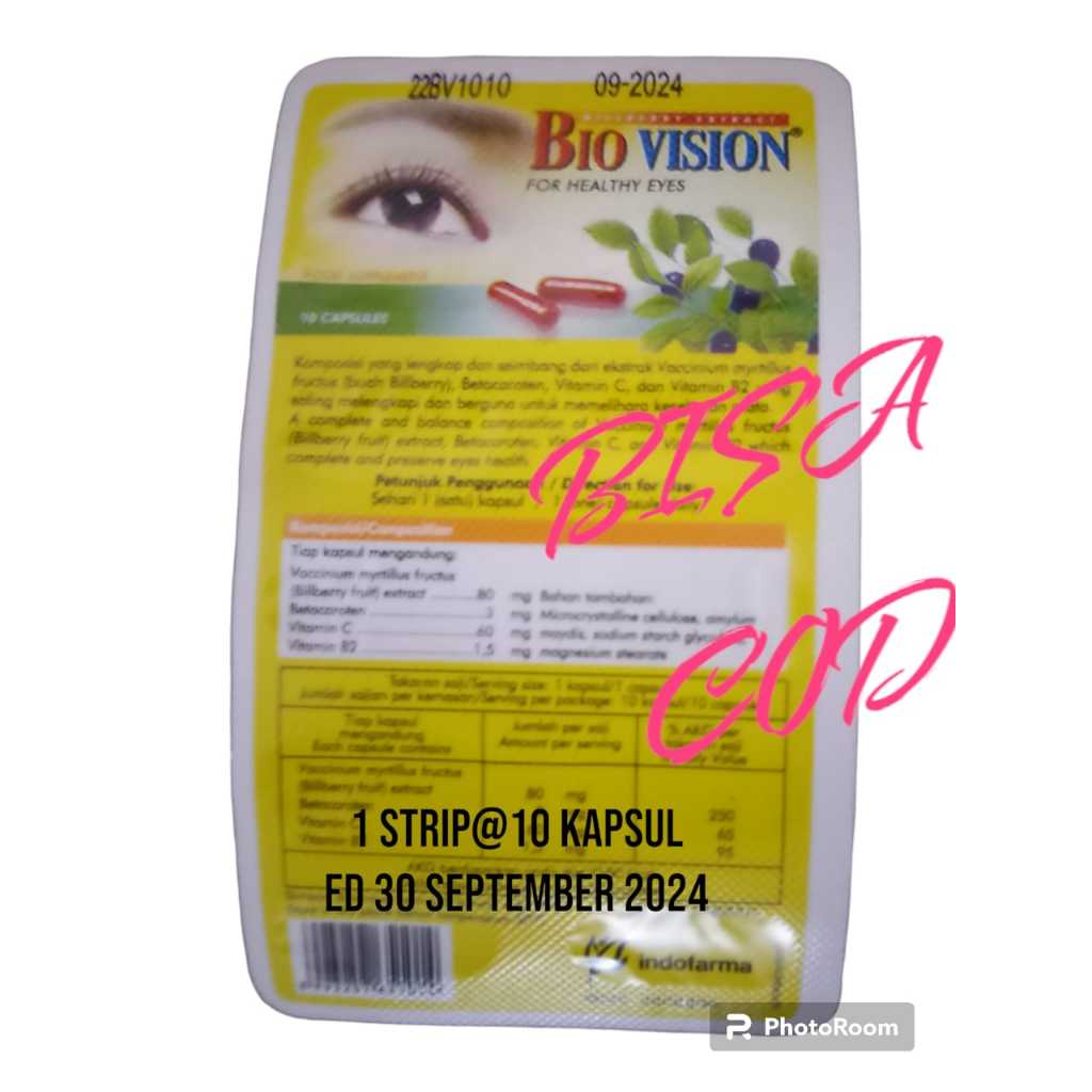 Jual biovision suplemen mata 1 strip@ 10 kapsul ED 30 September 2024 ...
