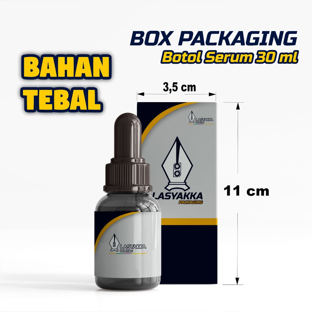 Jual box packaging custom serum 30 ml ukuran 3,5 x 3,5 x 11 cm / dus ...