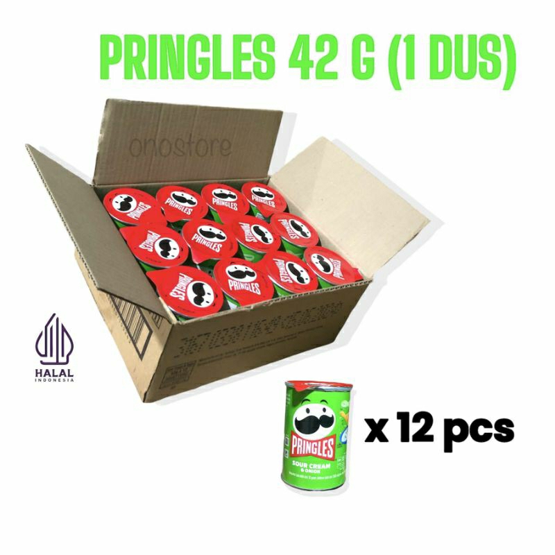 Jual Pringles 42 gram Sour Cream Onion 1 Dus isi 12 pcs | Shopee Indonesia