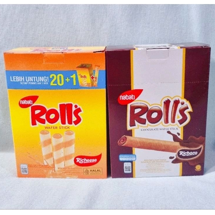 Jual Nabati Richeese Rolls Keju / Nabati Richoco Rolls Coklat (1 Box Isi 20 Pcs) | Shopee Indonesia