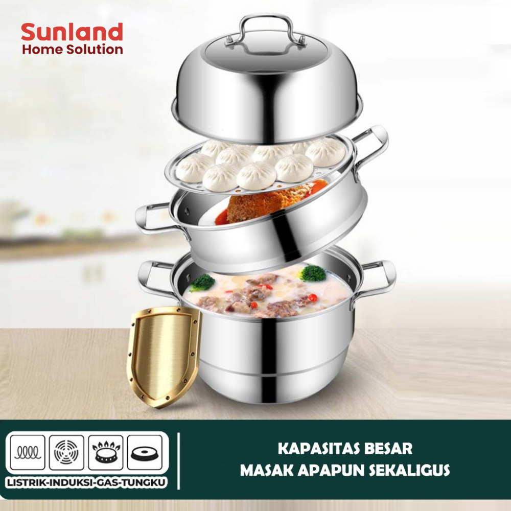 Jual Panci Steamer | Panci Kukus Stainless | Steamer Pan Multiguna 28Cm ...