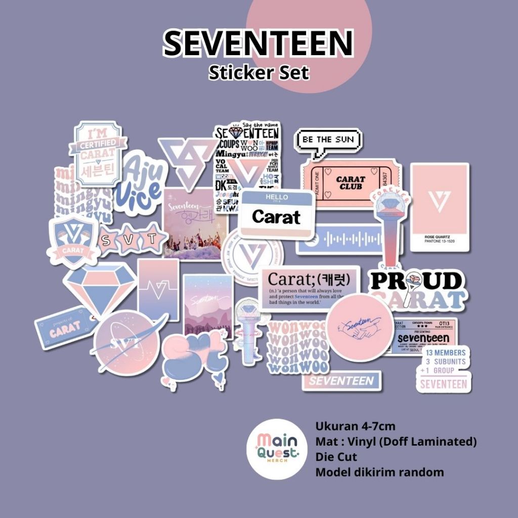 Jual Sticker Seventeen | Sticker Aesthetic / Sticker Tumblr / Sticker ...