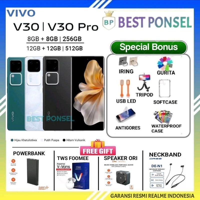 Jual VIVO V30 5G RAM 8/256GB | V30 5G 12/512GB NFC | V30 PRO 5G RAM 12/512GB NFC GARANSI RESMI ...