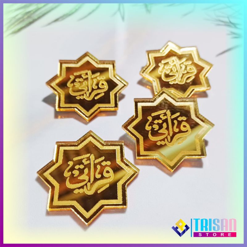 Jual pin qiroati mirror gold ( 3 cm ) | Shopee Indonesia