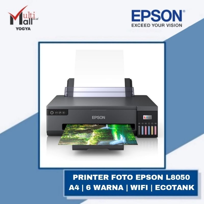 Jual Epson Printer Photo L8050 A4 Print WiFi PVC ID Card CD/DVD Printer Photo 6 Warna Wireless ...