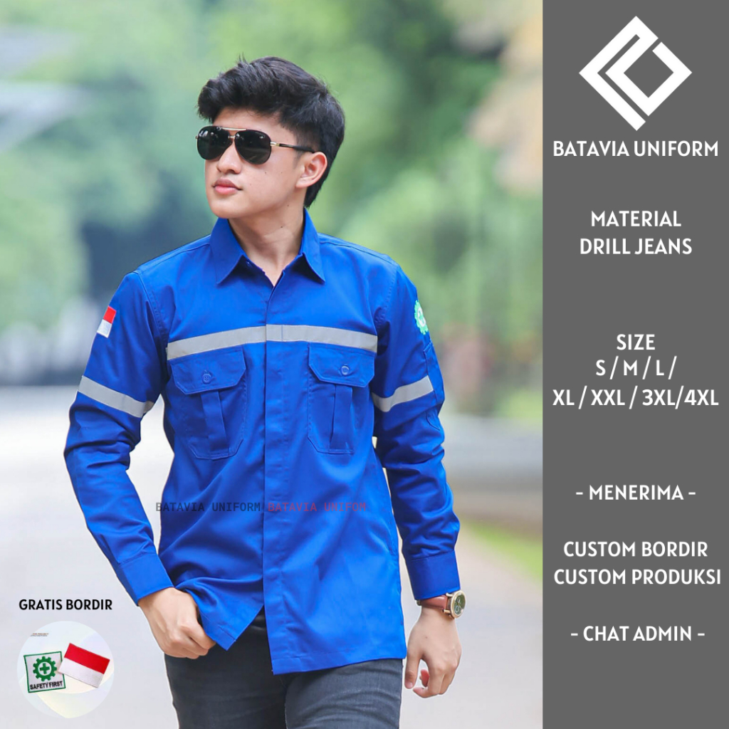 Jual Wearpack Kemeja Safety K3 Lengan Panjang Pria Seragam Kerja ...