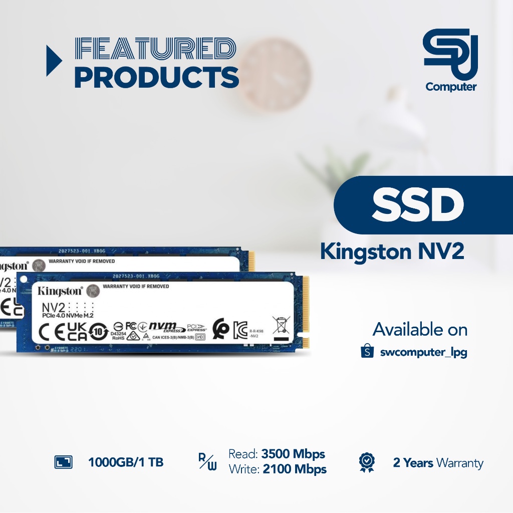 Jual SSD Kingston NV2 NVMe M.2 2280 1TB | Shopee Indonesia