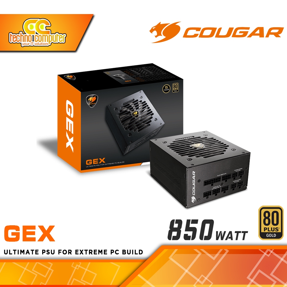 Jual POWER SUPPLY COUGAR GEX 850 - 850W 80+ Gold Full Modular | Shopee ...