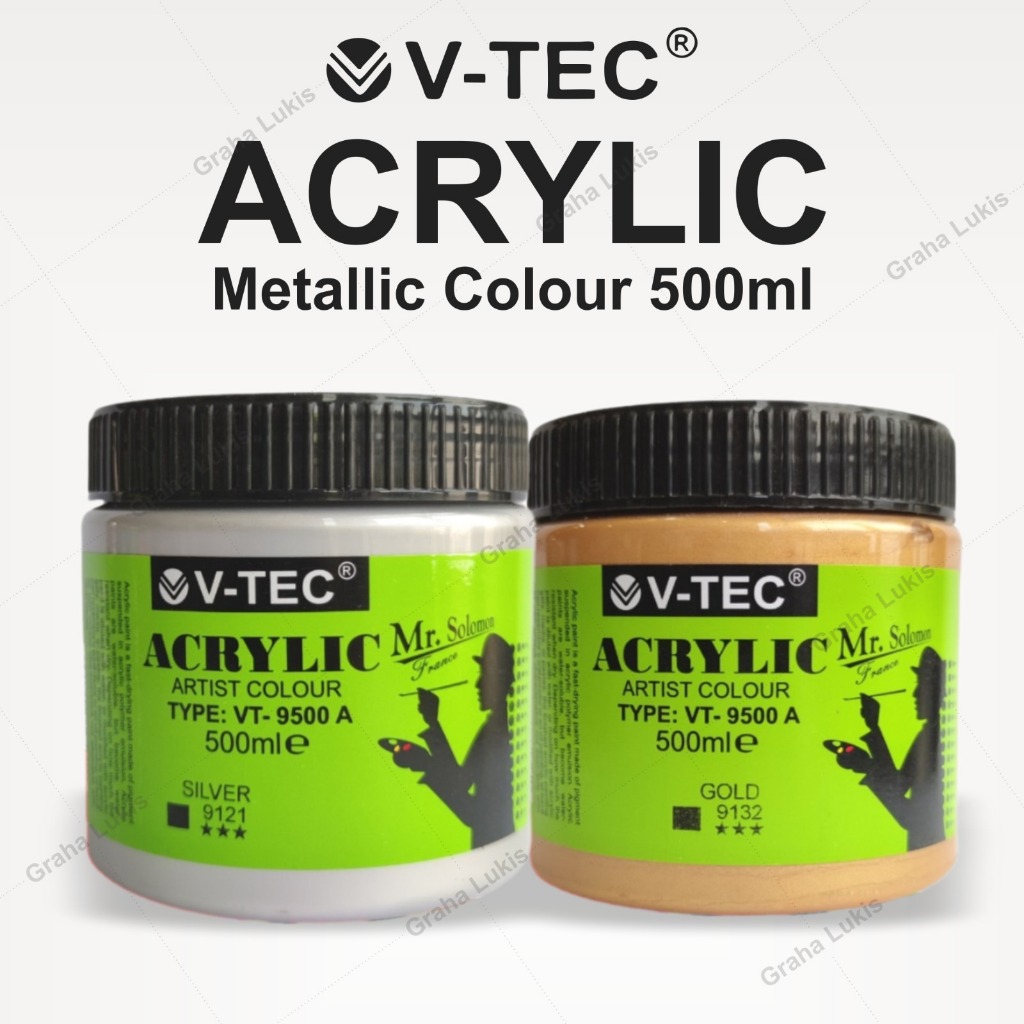Jual V-TEC Artist Acrylic Paint 500ml / Cat Akrilik V-TEC 500 ml Gold ...