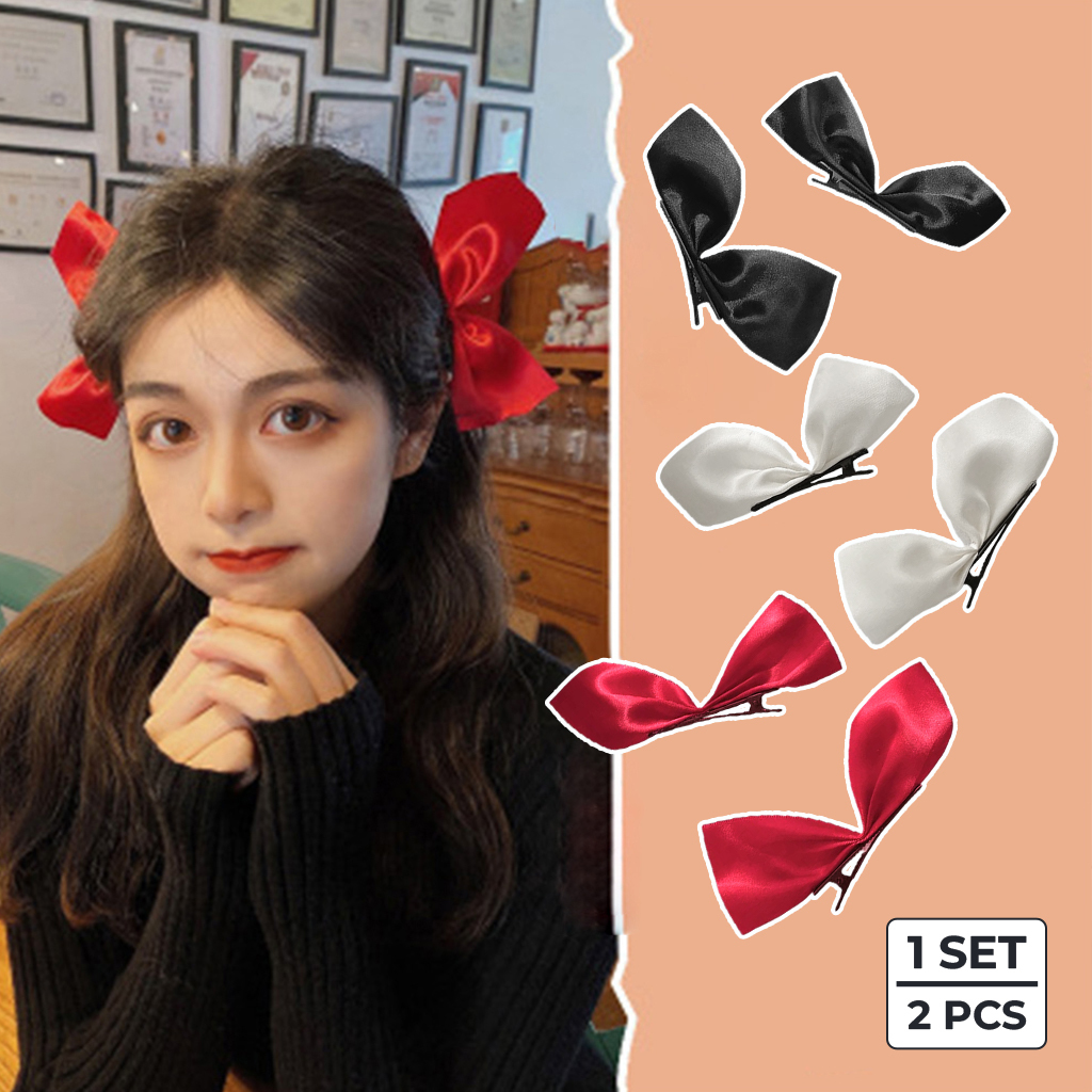 Jual Set Jepit Rambut Wanita Model Pita 2Pcs Korean Style / Aksesoris ...