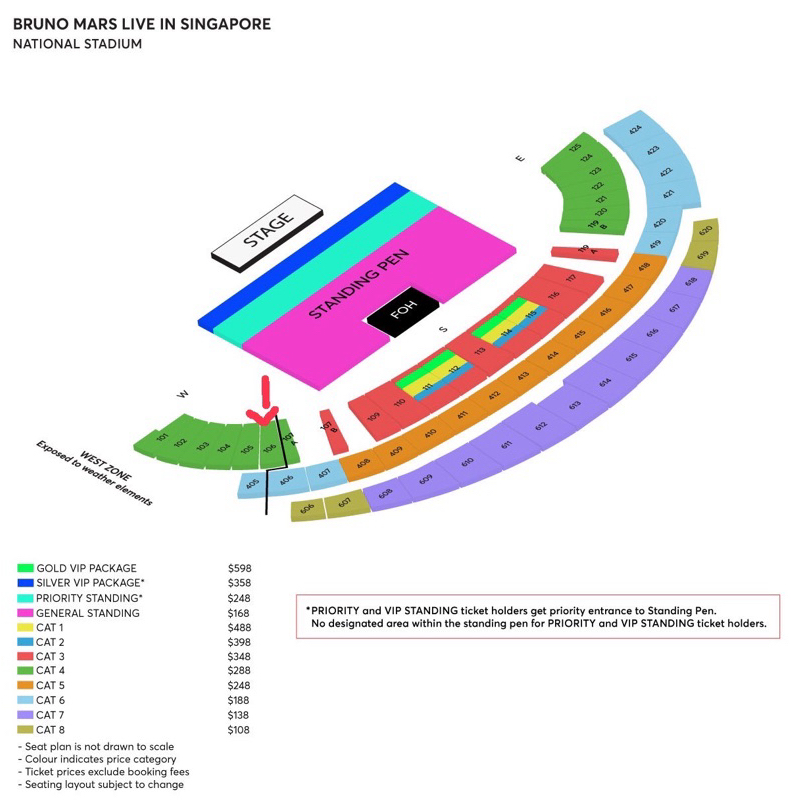 Jual WTS Cat 4 Tiket Konser Bruno Mars Singapore | Shopee Indonesia