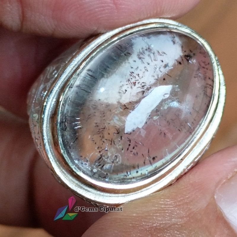 Jual Batu Cincin Akik Permata Natural Quartz Kecubung Kinyang Air Unik ...