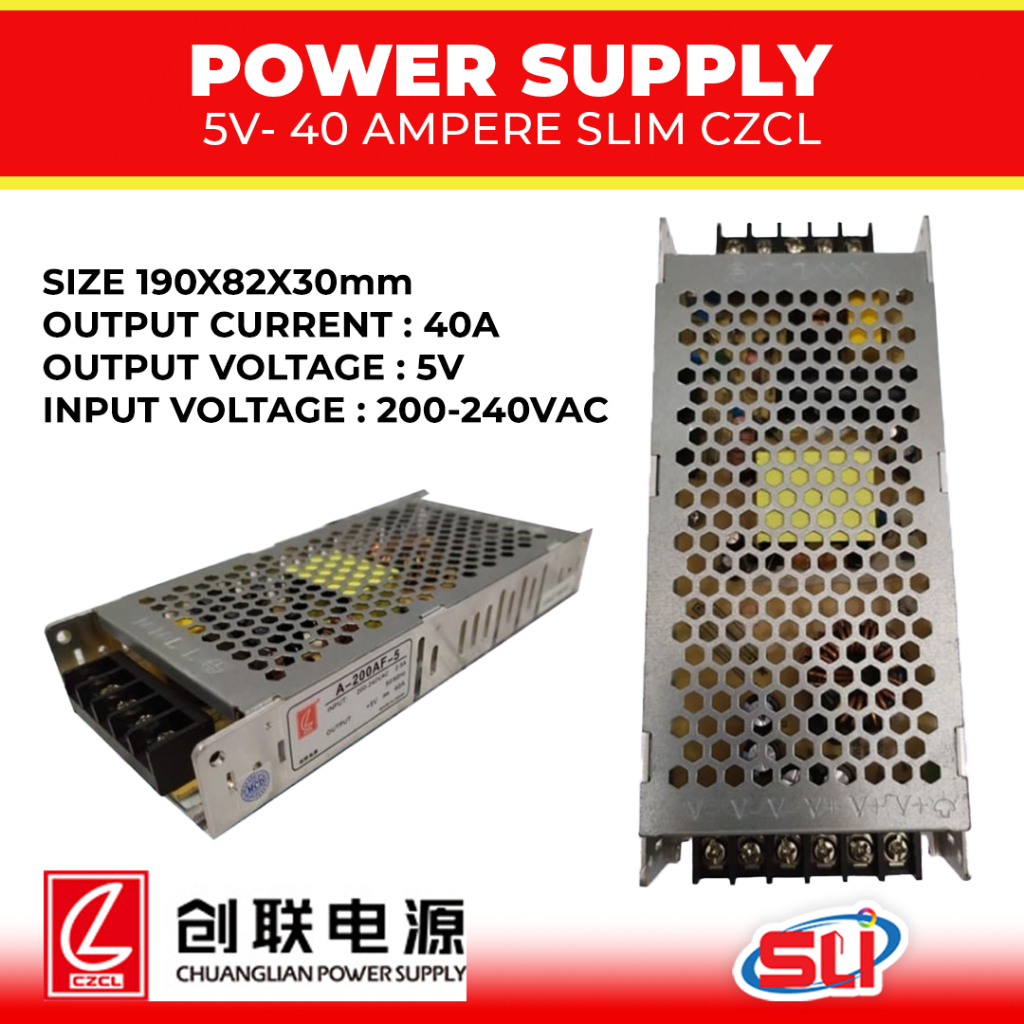 Jual POWER SUPPLY RUNNING TEXT 5 Volt - 40 Amper SLIM CZCL | Shopee Indonesia