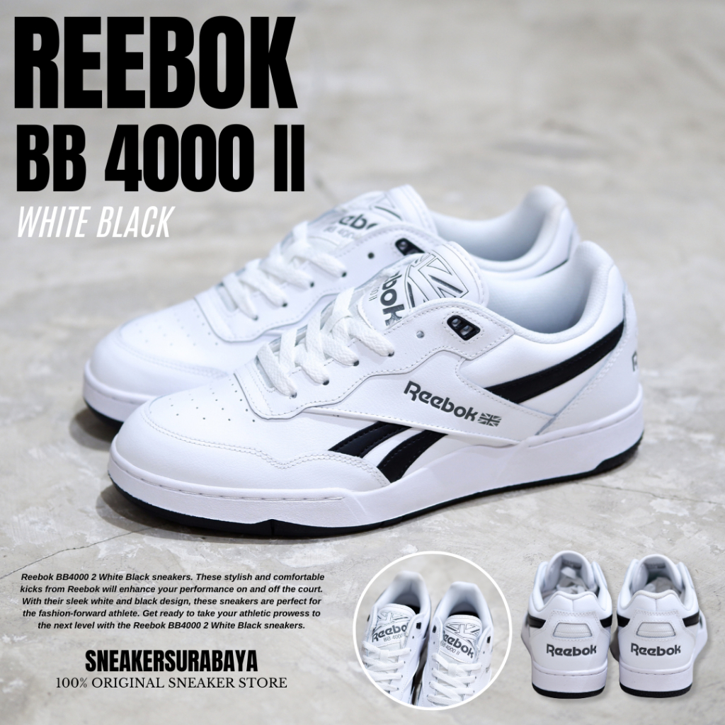 Jual REEBOK BB 4000 II WHITE BLACK 100033316 | Shopee Indonesia