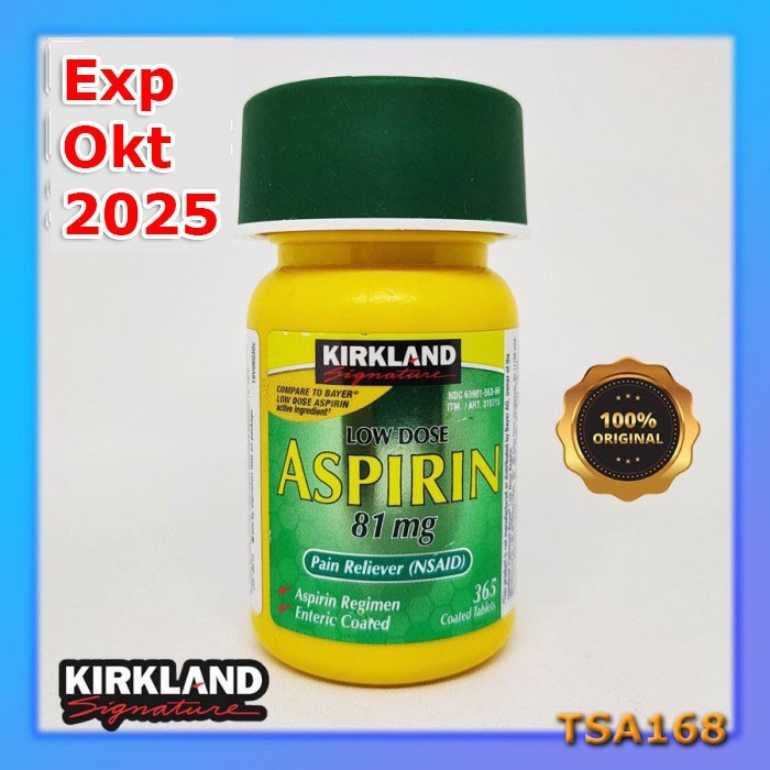 Jual Kirkland Aspirin Low Dose 81 mg 365 Mini Tablets Pain Reliever ...
