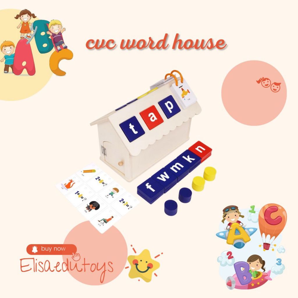 Jual cvc word house spelling game and counting coin | Shopee Indonesia
