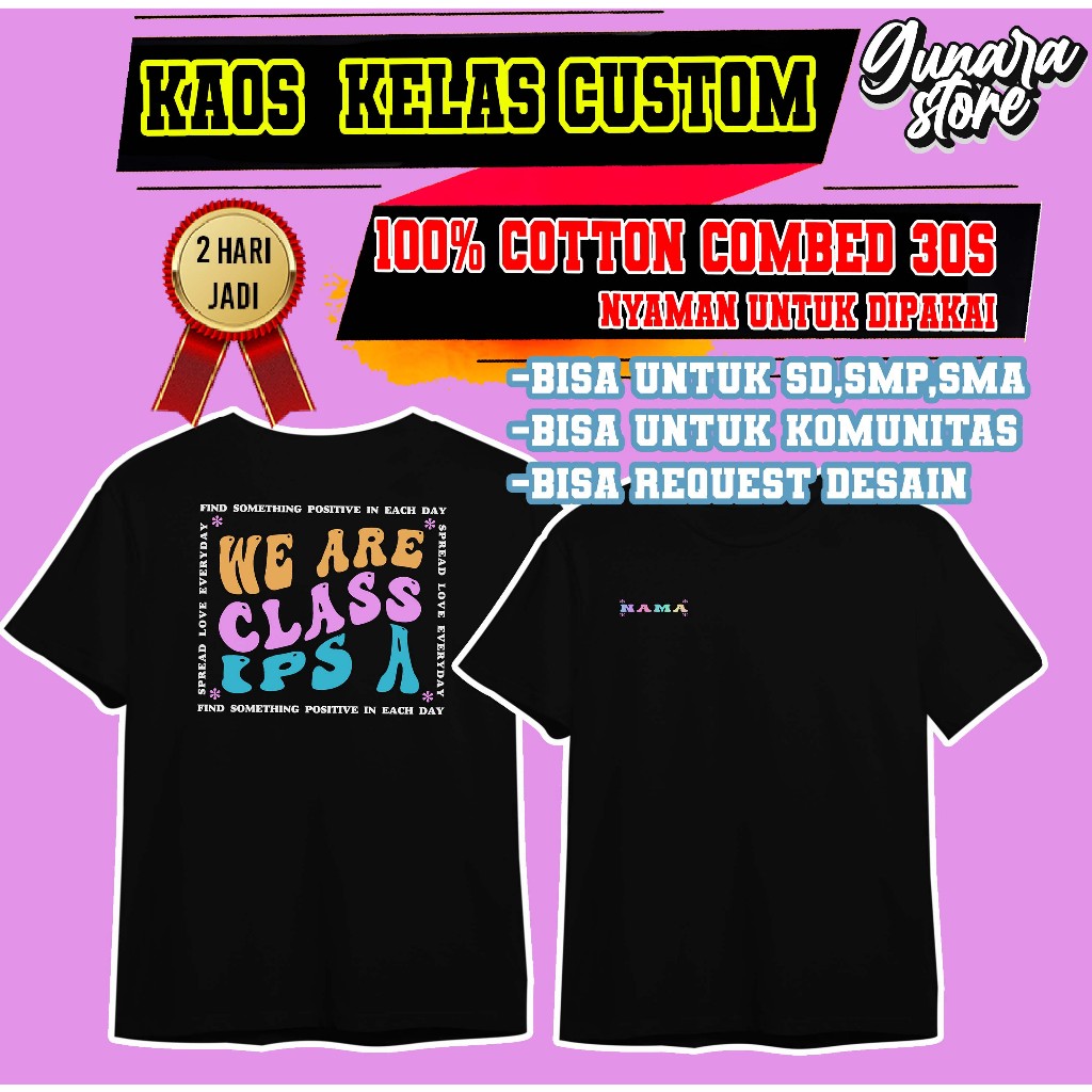 Jual Gunara T-shirt Kaos Kelas Custom Bisa Request Foto Dan Design ...
