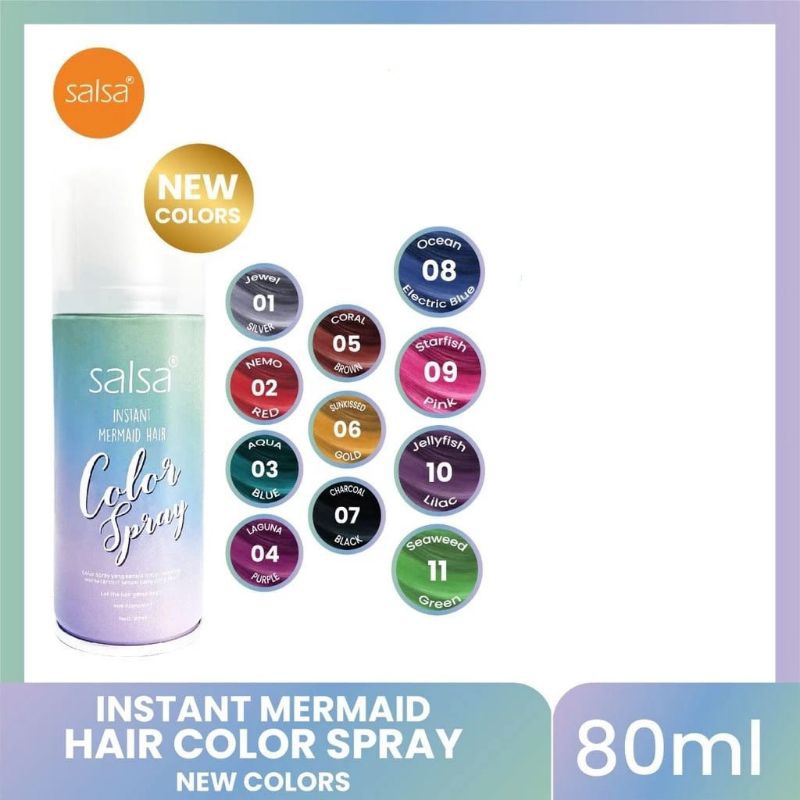 Jual SALSA Color Spray | Instant Mermaid Hair Color Spray | Shopee ...