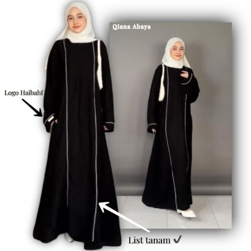 Jual Abaya Polos Basic Lis Abaya Hitam Turkey syari Umroh Bahan ...