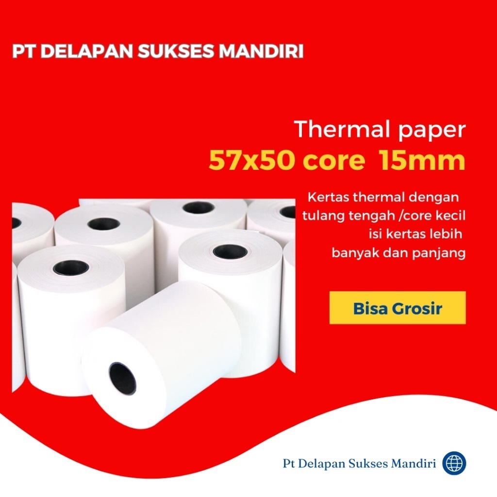 Jual Kertas Kasir Struk / Thermal Paper / EDC - 57mm x 50mm - 57X50MM ...