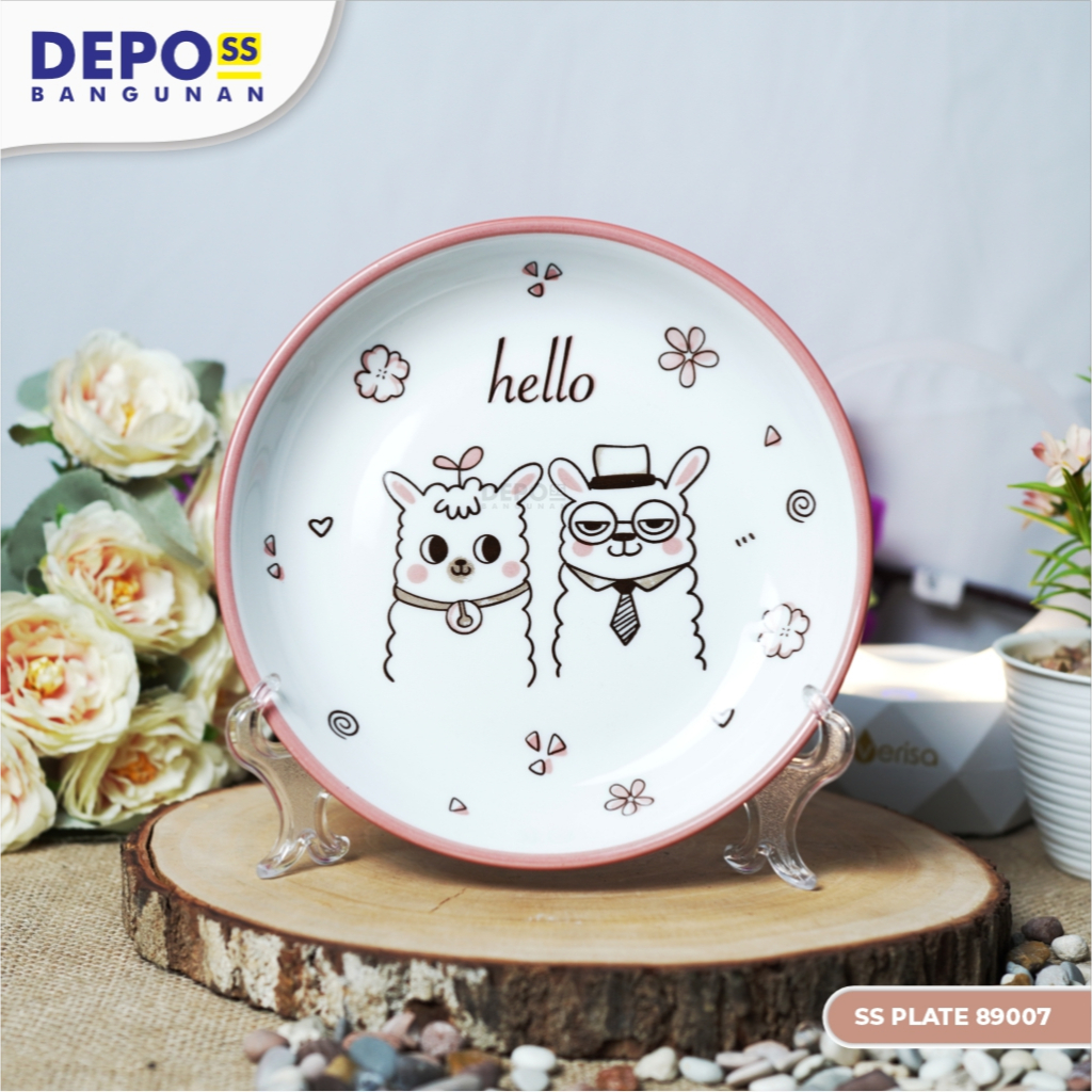 Jual Piring Keramik Motif Cat SS Plate 89007 Ukuran 18cm/Piring Keramik ...