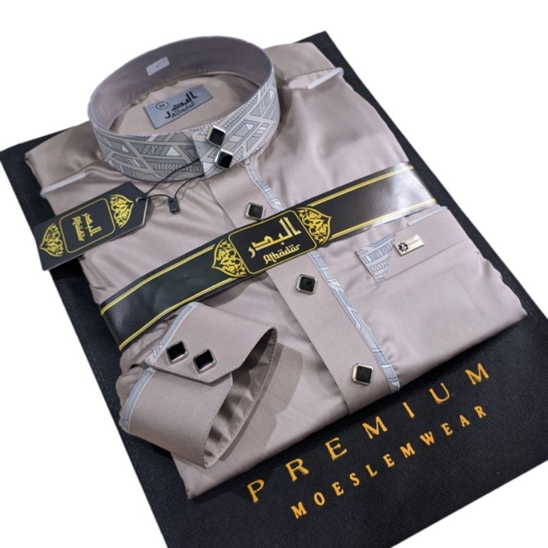 Jual Jubah Albadar Polyester Kombinasi lengan manset Motif keren Jubah ...
