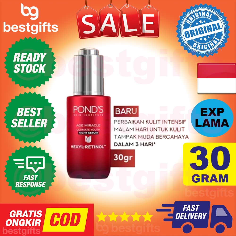 Jual POND'S PONDS SKIN INSTITUTE AGE MIRACLE ULTIMATE YOUTH NIGHT SERUM ...