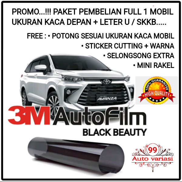 Jual 3m black beauty kaca film mobil garansi berlogo tolak panas tinggi super prenium | Shopee ...