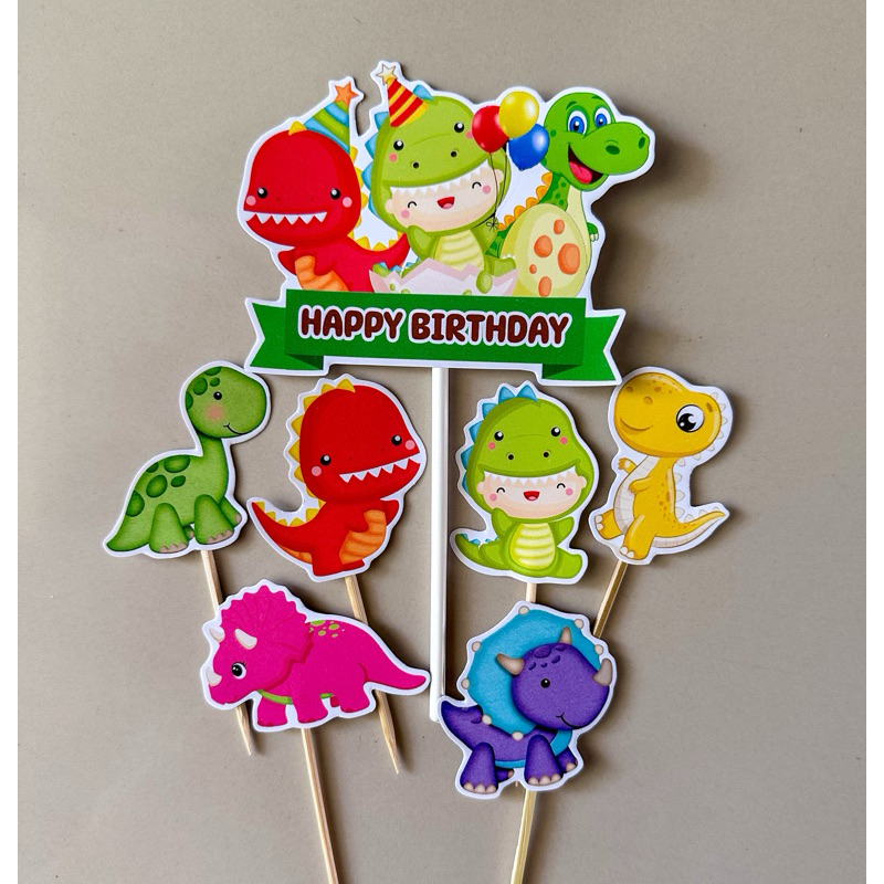 Jual TOPPER DINO / (LA-001) CAKE TOPPER DINO / TOPPER KUE DINOSAURUS ...