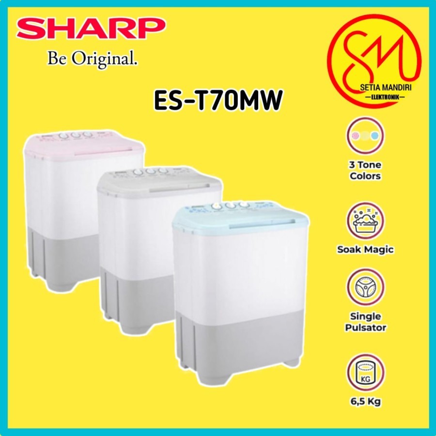 Jual SHARP MESIN CUCI 2 TABUNG 7KG EST 70MW | Shopee Indonesia