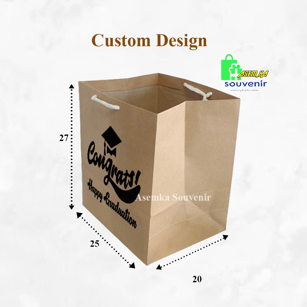 Jual PAPER BAG TAS KERTAS BENTO DAN NASI BOX UK 25 x 20 x 27 CETAK NMA ...