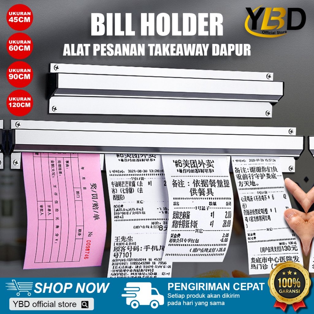 Jual Bill Holder/ Receipt Holder/ Capitan Nota Stainless 45x6 cm/60*6cm ...
