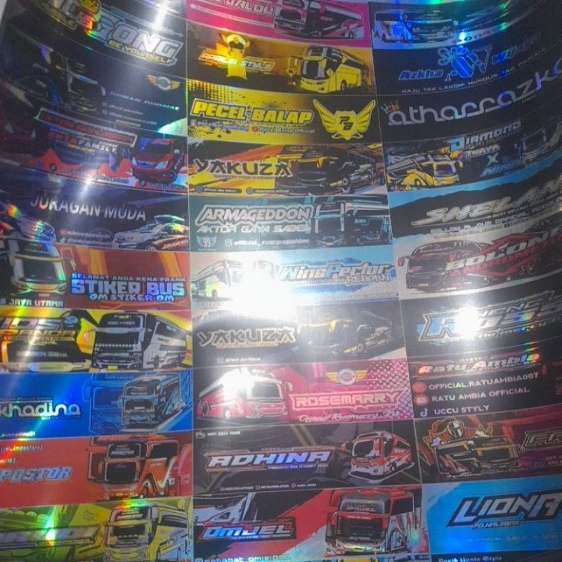 Jual STIKER BUS BASURI PECEL BALAP BAHAN HOLOGRAM ORIGINAL ANTI AIR ...