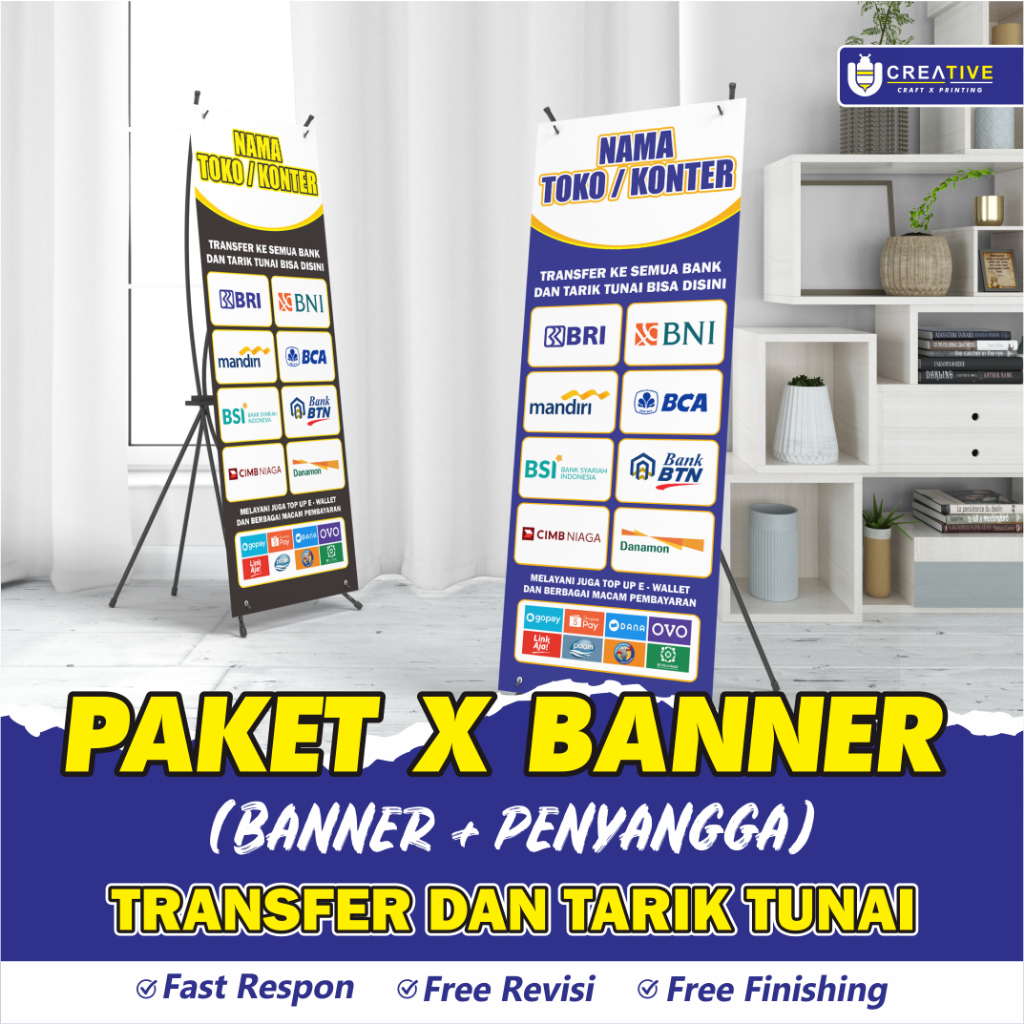 Jual Paket X Banner Transfer dan Tarik Tunai Konter (Banner & Standing ...