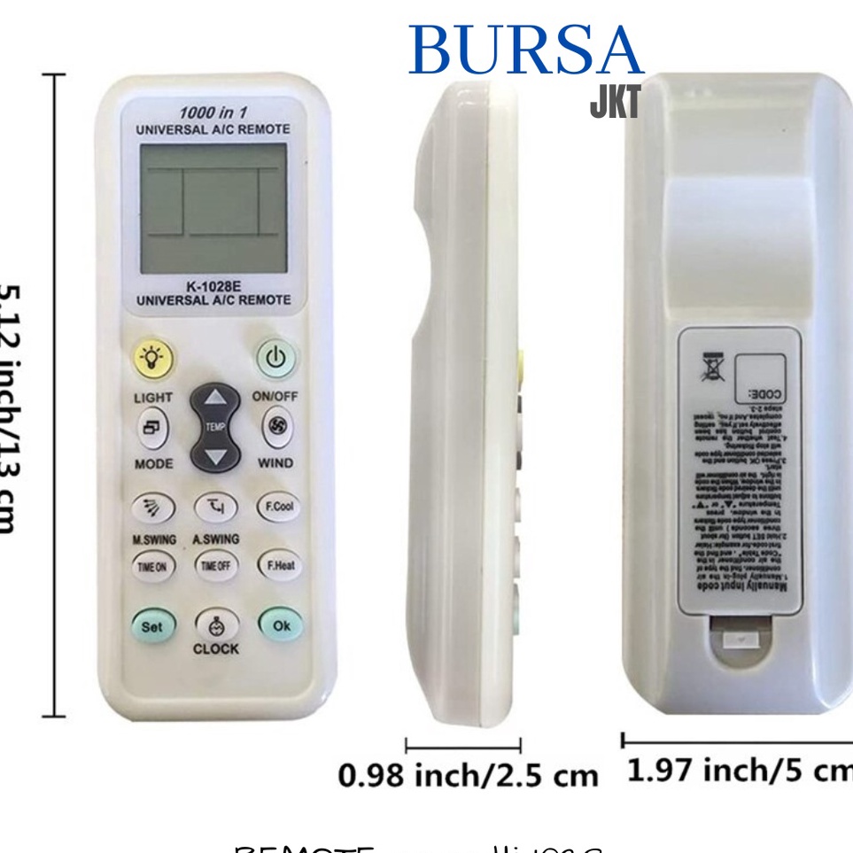 Jual pj REMOTE MULTI AC 128 universal samsung changhong tcl gree daikin ...