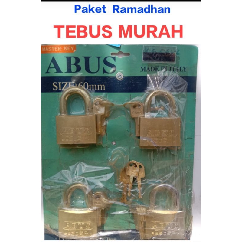 Jual Tebus Murah Gembok Abus Masterkey 60 isi 4 | Shopee Indonesia