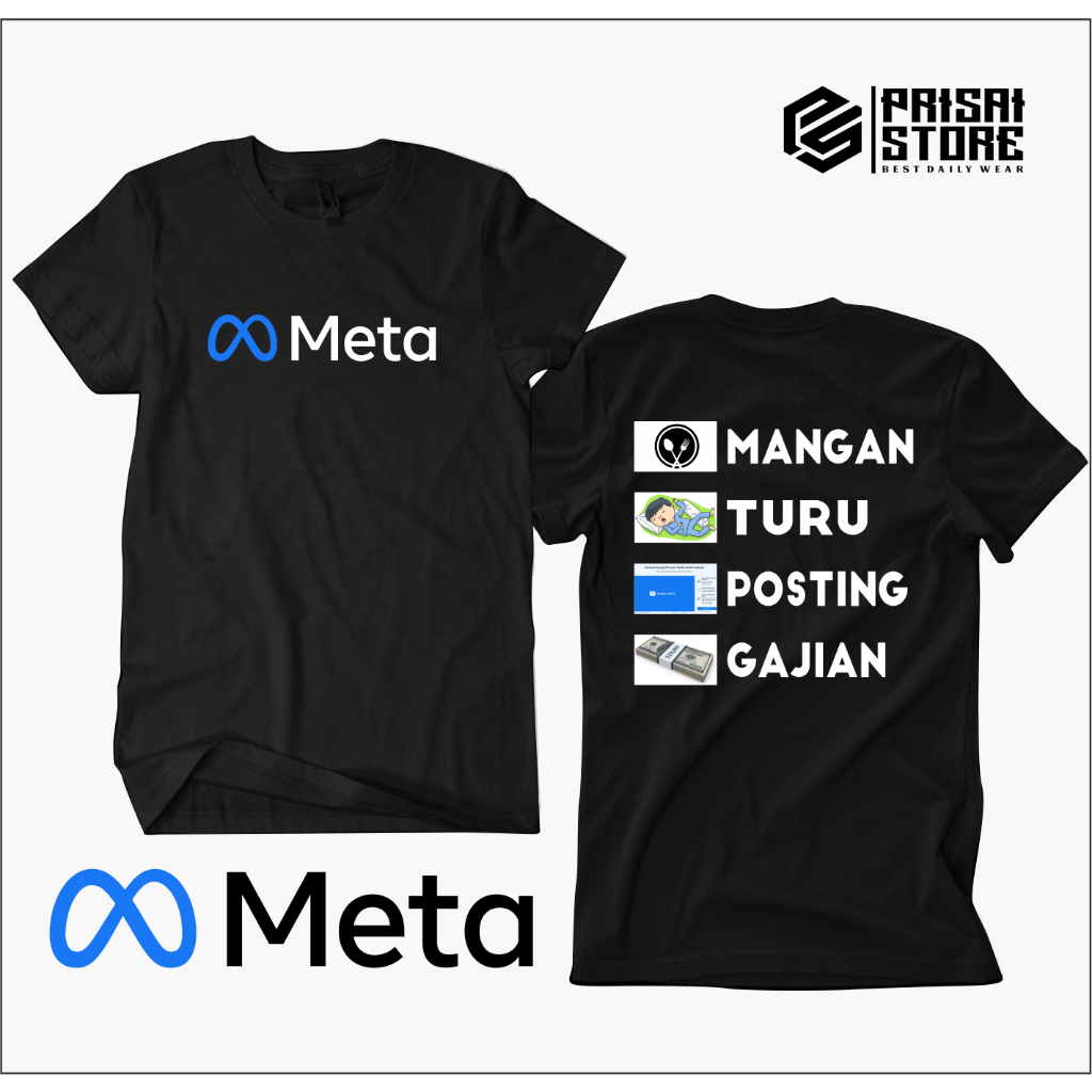 Jual KAOS META FACEBOOK BAJU ATASAN PRIA WANITA DISTRO PREMIUM -COD ...