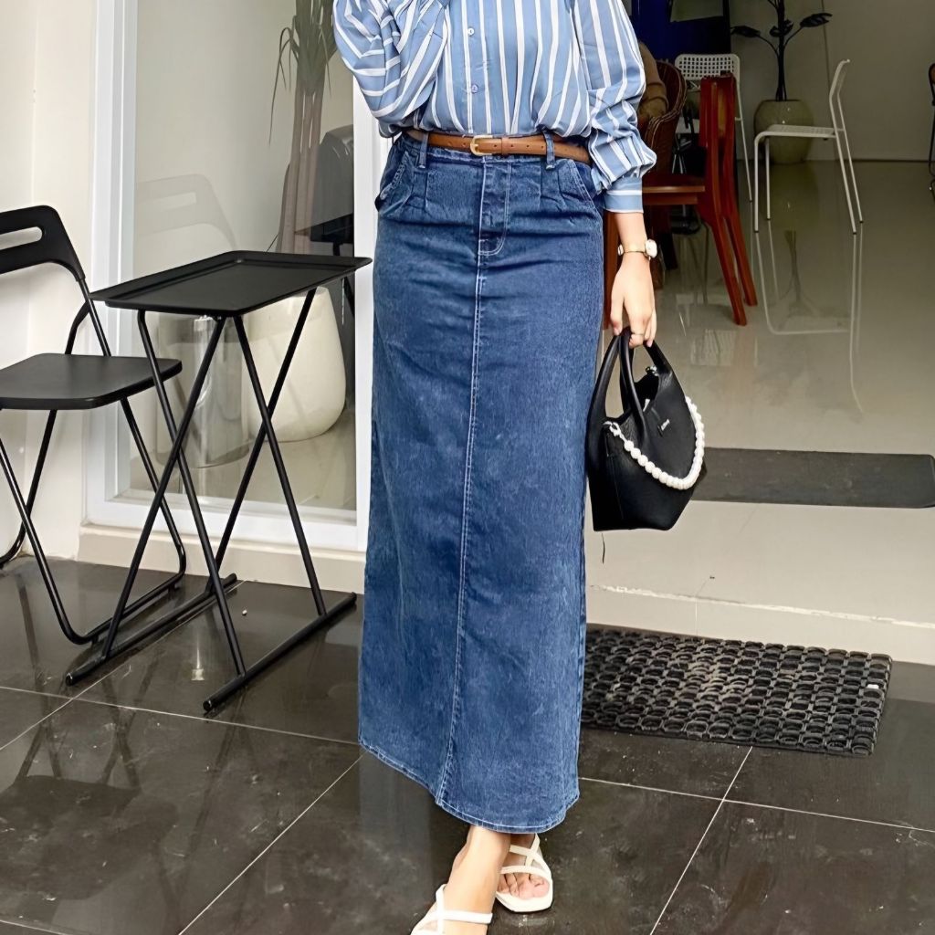 Jual Orimoza Rok Jeans Skirt Theana | Shopee Indonesia