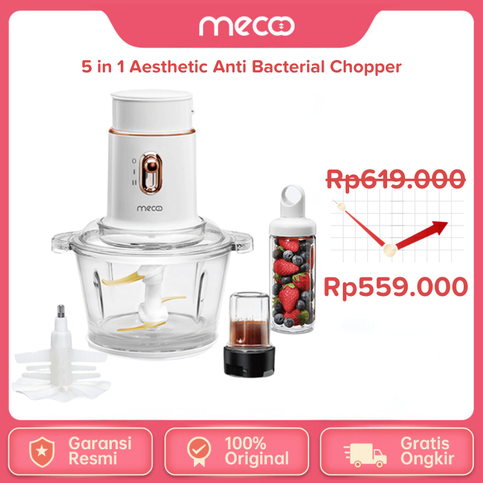 Jual Chopper Mecoo 5in1 Food Processor | Mecco Choper Blender Penggiling Bumbu Daging | Meco ...