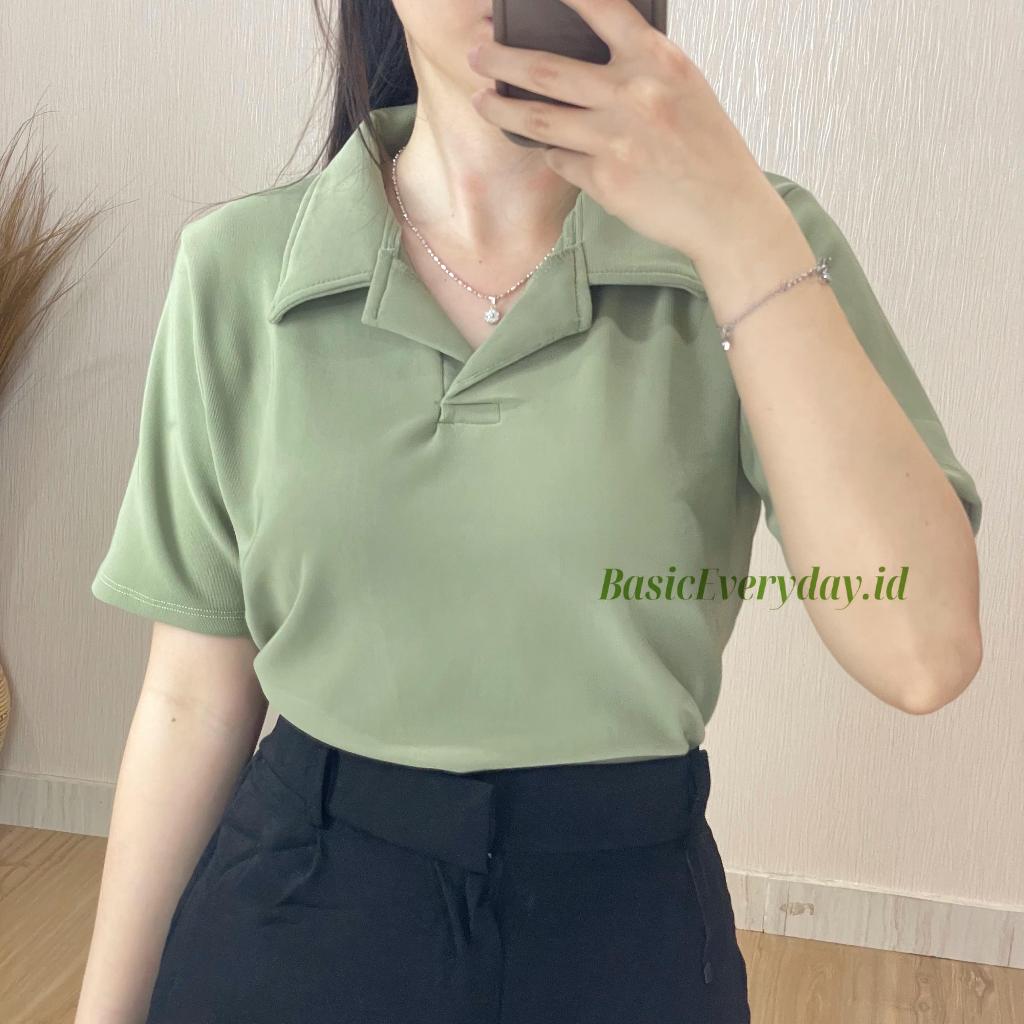 Jual BasicEveryday Basic Polo Crop Top Wanita Baju Polo Shirt BE01 | Shopee Indonesia