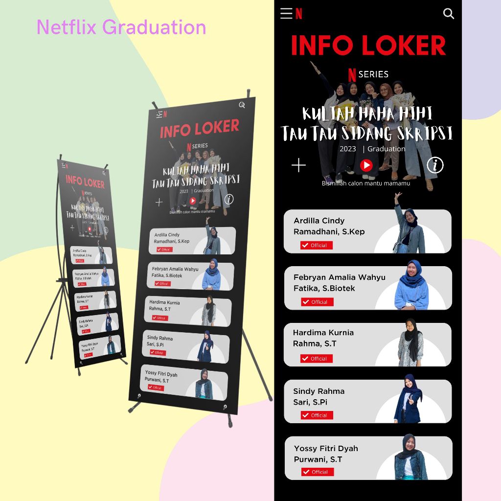 Jual CETAK BANNER WISUDA NETFLIX STRIP [X-BANNER UKURAN 160x60 ...