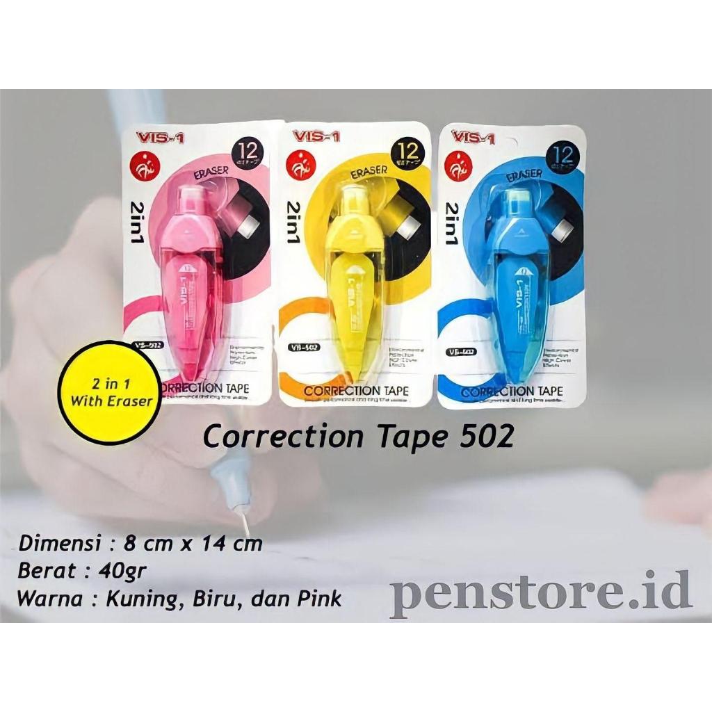 Jual Stipo dan Penghapus VIS-1 (2in1) VS-502 12m / Correction Tape ...