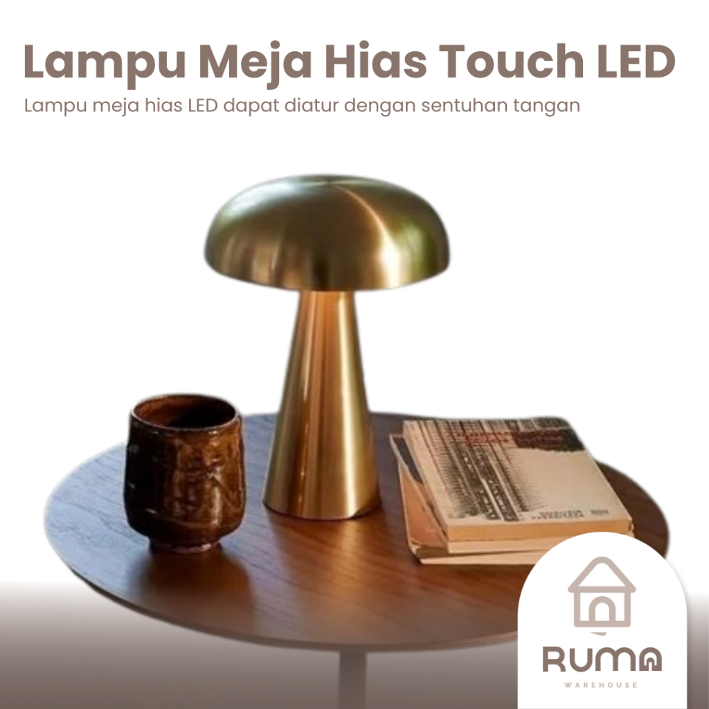 Jual Lampu Meja Hias Touch LED USB Rechargeable Tri Color Lampu Meja ...