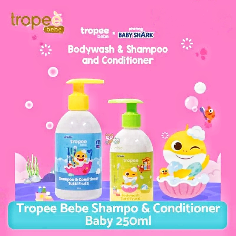 Jual Tropee Bebe x Pinkfong Baby Shark Bodywash, Shampoo & Conditioner / Sabun Mandi, Sampo dan ...