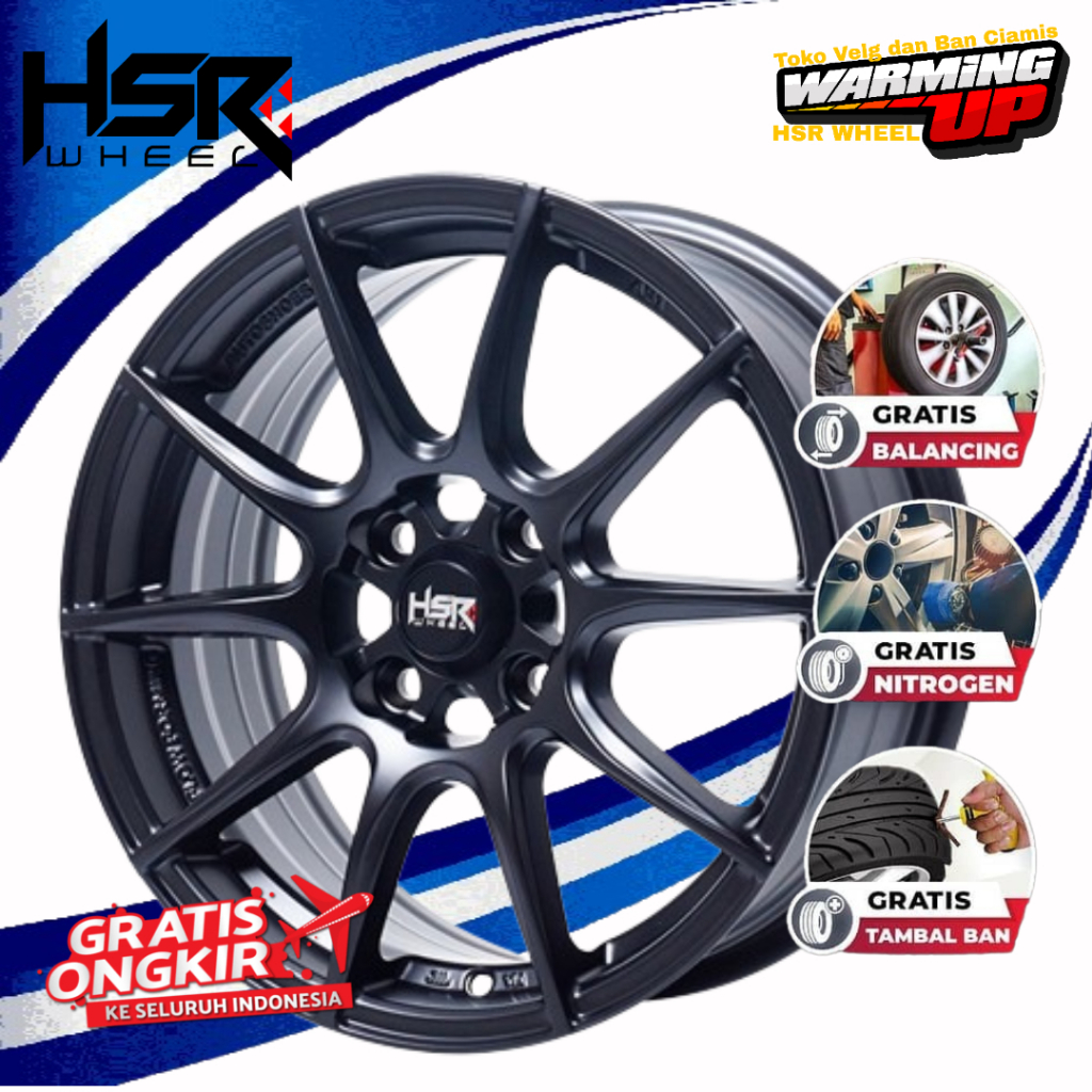 Jual Velg Racing Brio Agya Calya Sigra Mirage Karimun Ring 15 HSR NSX 4x100 Black | Shopee Indonesia