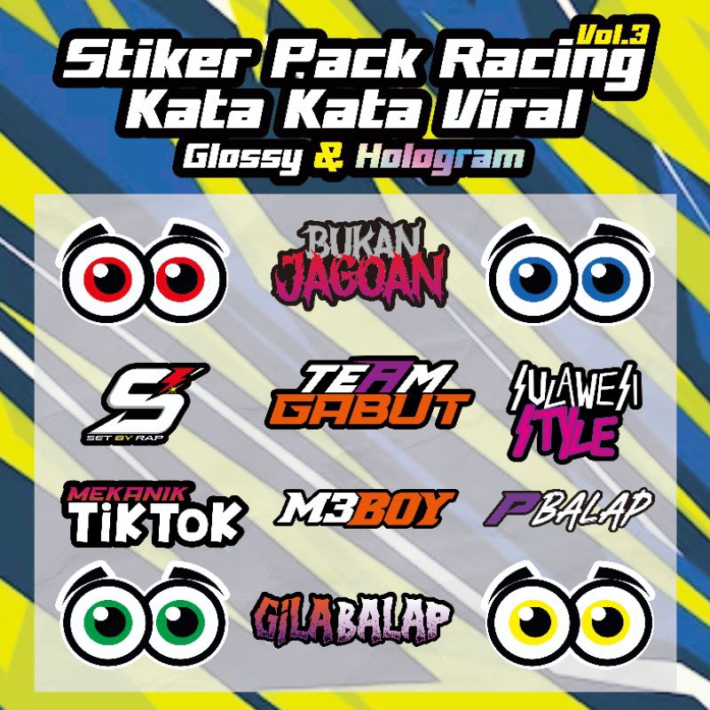 Jual STIKER RACING MATA KATA KATA KEREN UNTUK MOTOR HELM MOBIL LAPTOP ...