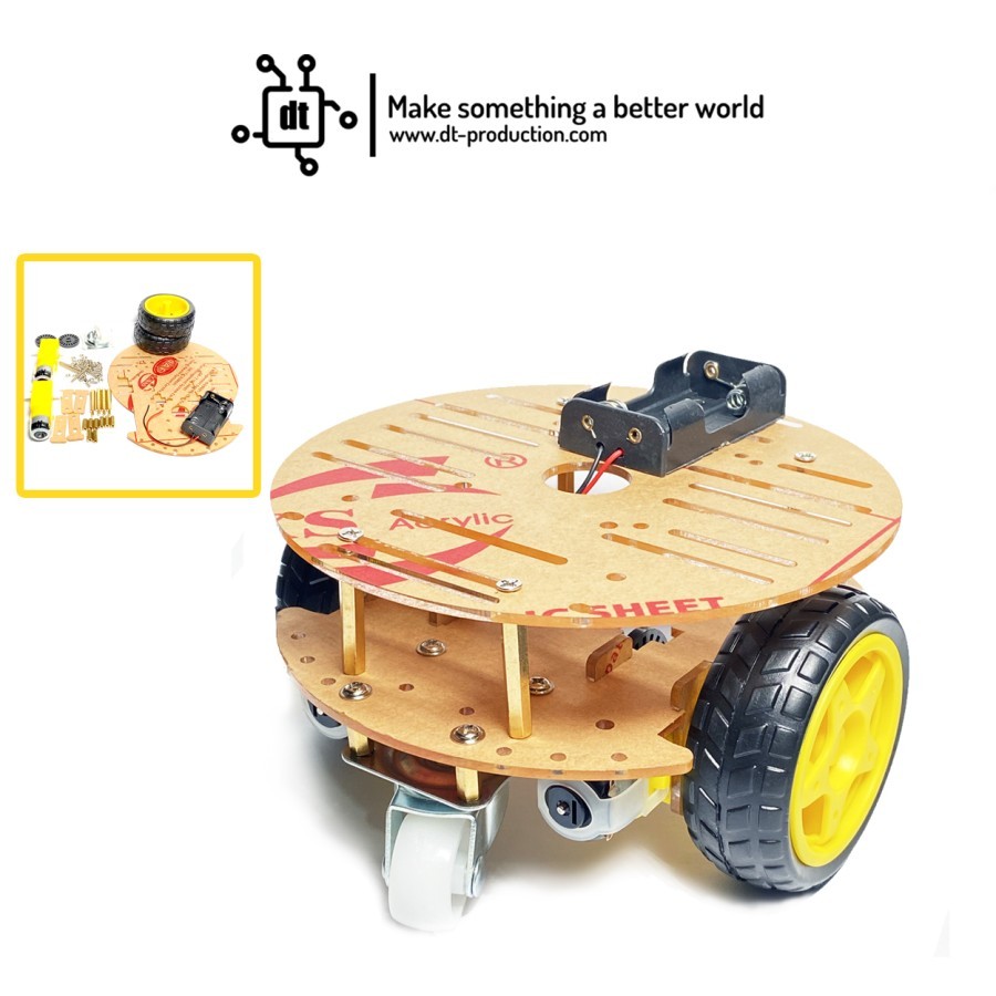 Jual Kit chassis robot mobil 2wd rt-4 chasis bulat 2 wd smart car ...