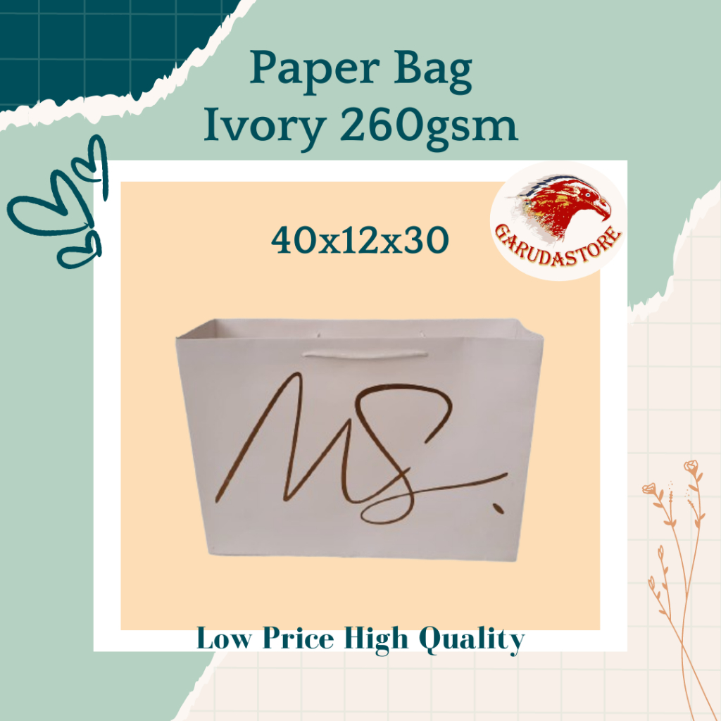 Jual Paper Bag Custom Ivory 260gsm Size Besar Plus Cetak Logo Desain ...