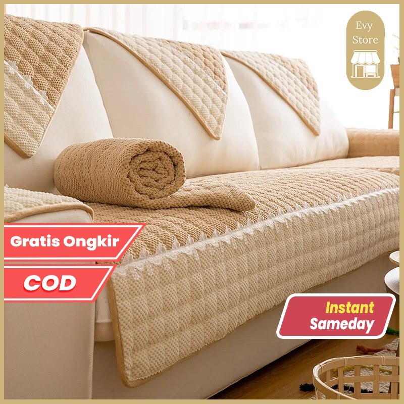 Jual Evy Store COD Cover Sarung Sofa 1 2 3 4 seater Mewah Tebal Anti-slip Penutup Kursi Sofa ...